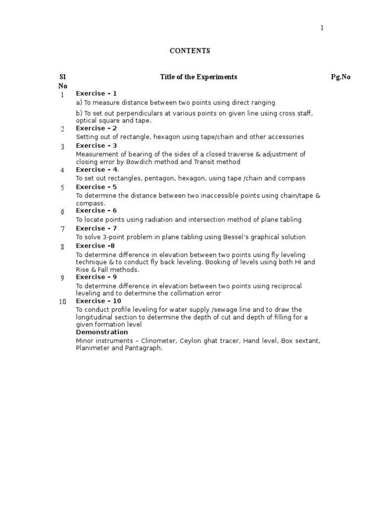 Surveying Practice-I Manual | PDF | Surveying | Compass