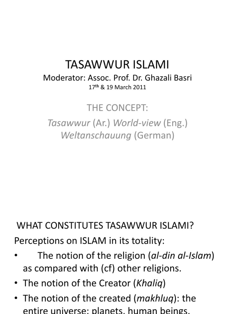 An Overview of the Islamic Worldview According to Islamic Scholar ...