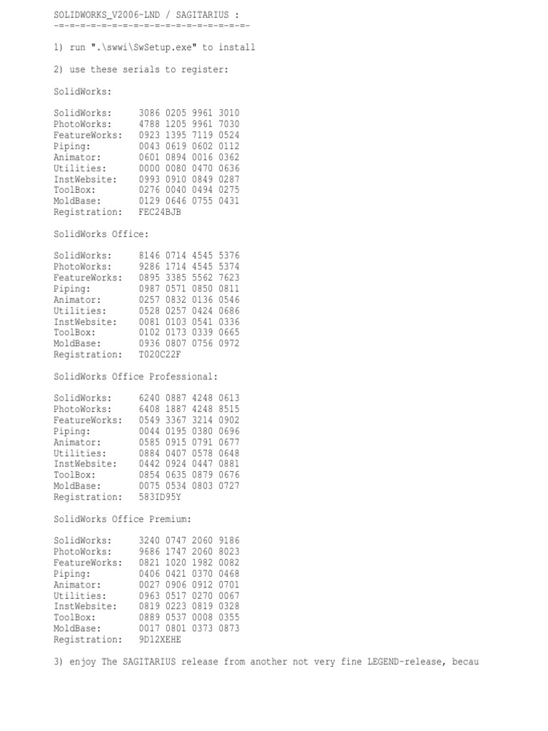 Install Serial Keys | PDF