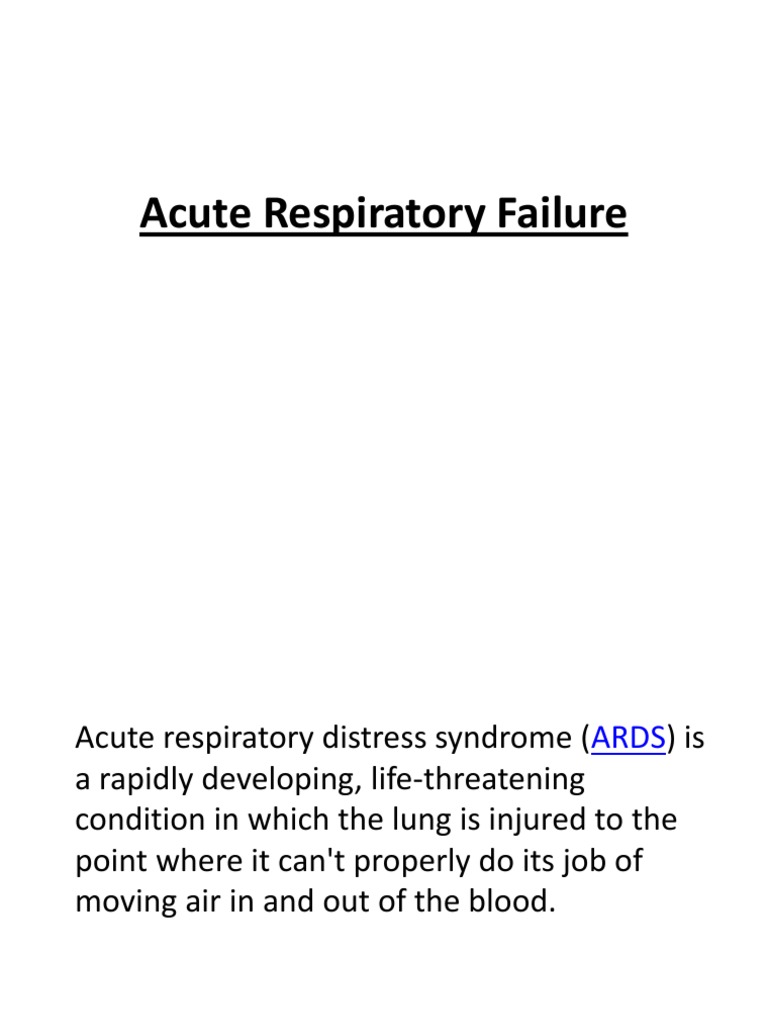 Acute Respiratory Failure | PDF | Lung | Respiratory System