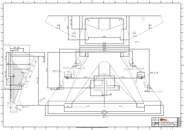 Bottom Flow Channel With Hole and Slot Details - Sheet - 1 | PDF ...