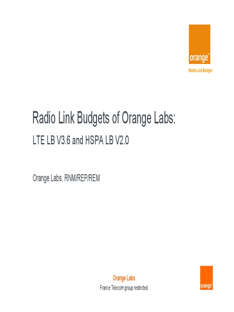 Radio Link Budget Tools | PDF | High Speed Packet Access | Lte ...