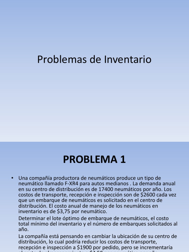 Problemas Inventario | PDF | Inventario | Microeconomía