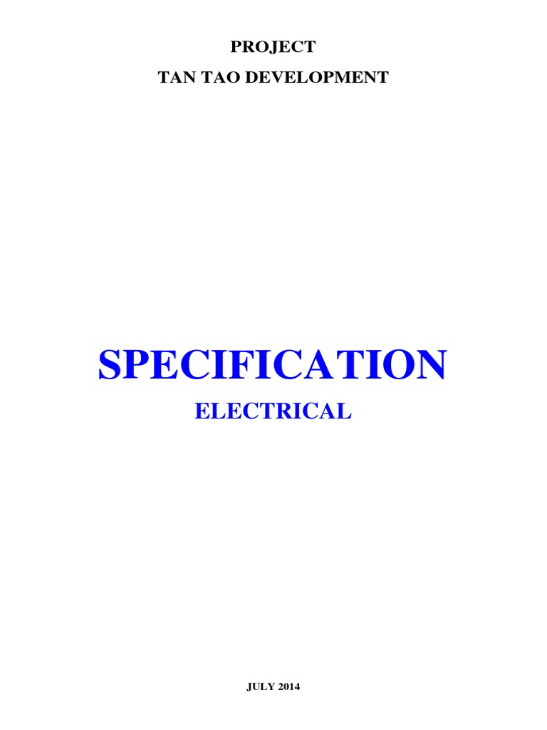 Technical Specification - Electrical Services | PDF | Electrical Wiring ...