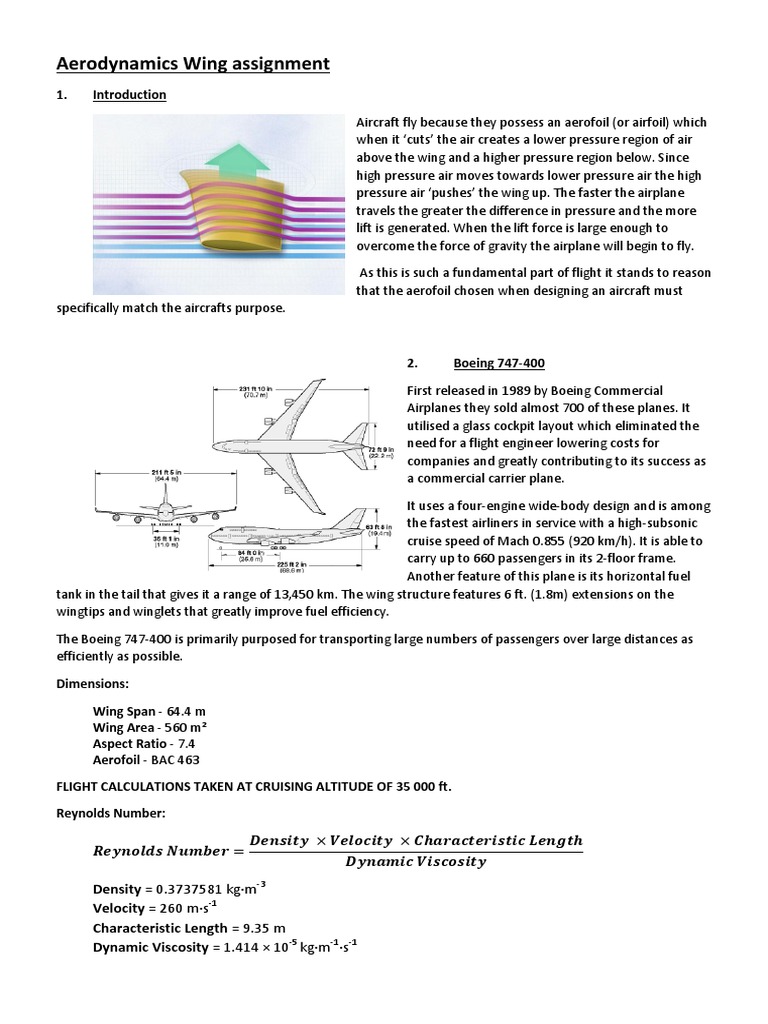 Aerodynamics Wing Assignment | PDF | Flap (Aeronautics) | Flight ...