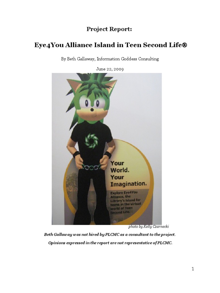 Eye4You Alliance Island in Teen Second Life: Project Report | PDF ...