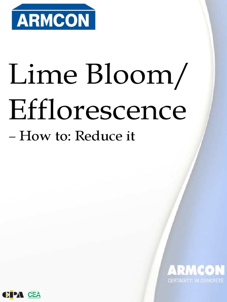 Reduce Lime Bloom in Concrete | PDF | Lime (Material) | Concrete