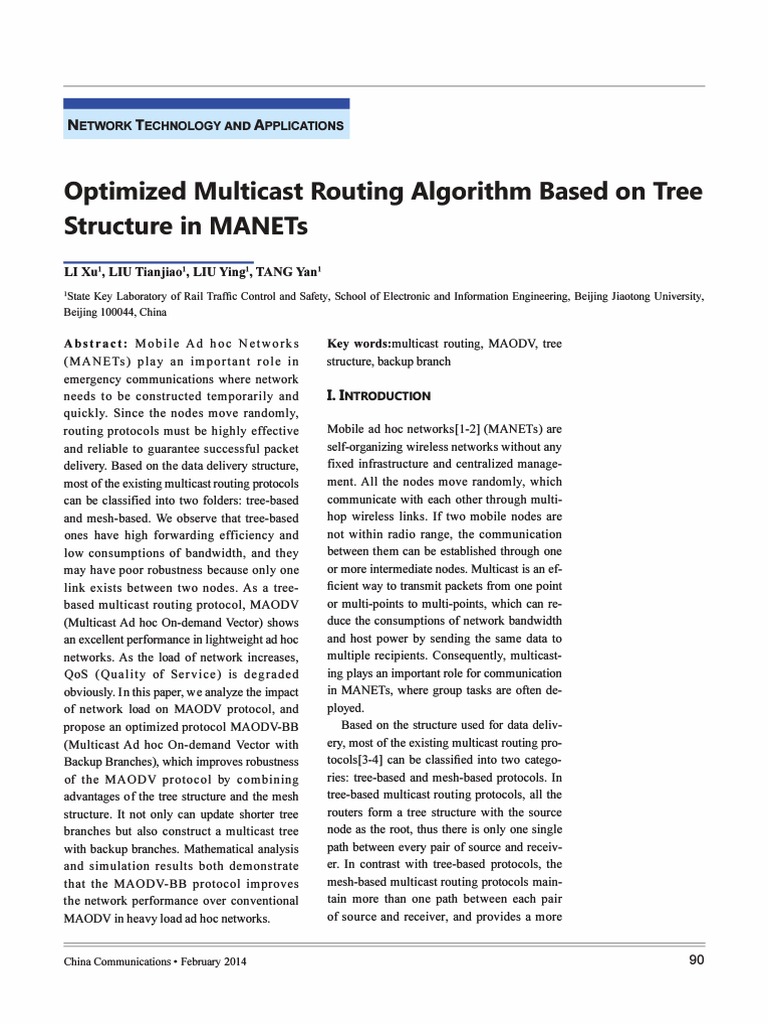 Optimized Multicast Routing Algorithm Based On Tree Pdf Routing Wireless Ad Hoc Network
