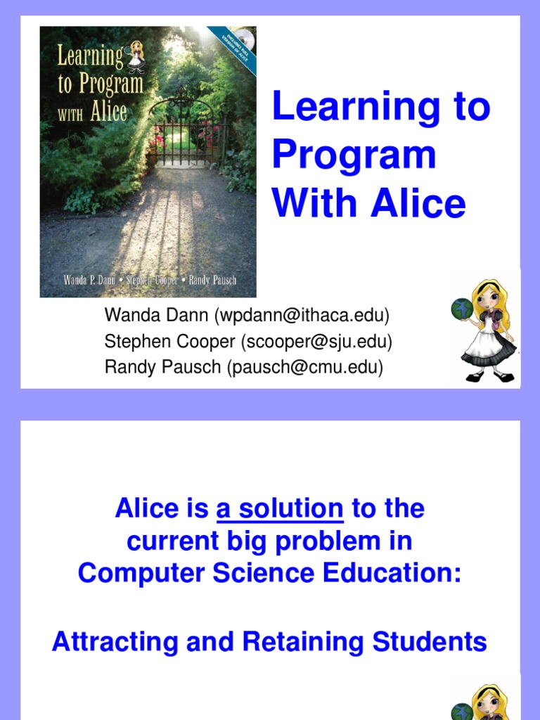 An Introduction To Alice A Free Software And Textbook Solution For Attracting And Retaining