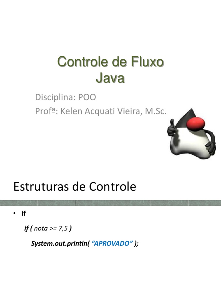 Controle de Fluxo | PDF | Java (linguagem de programação) | Controle de ...