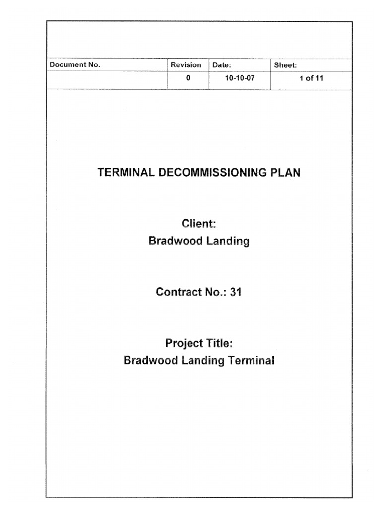 Decommissioning Plan | PDF