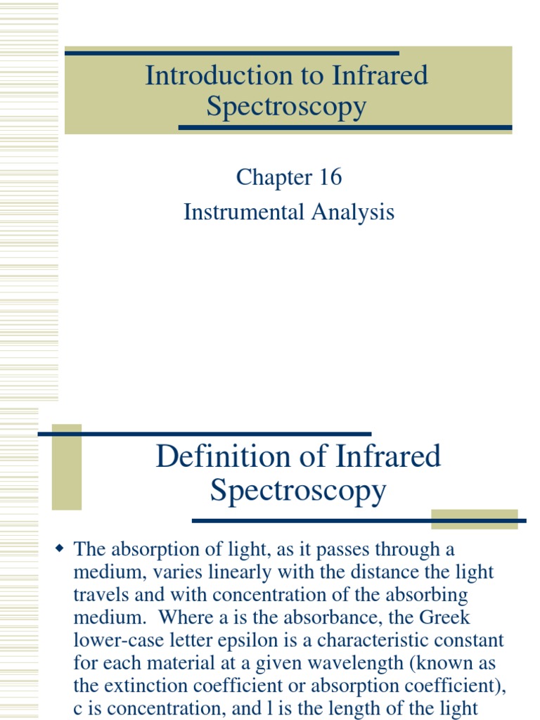 Introduction To Infrared Spectroscopy-CLASS | PDF | Infrared ...