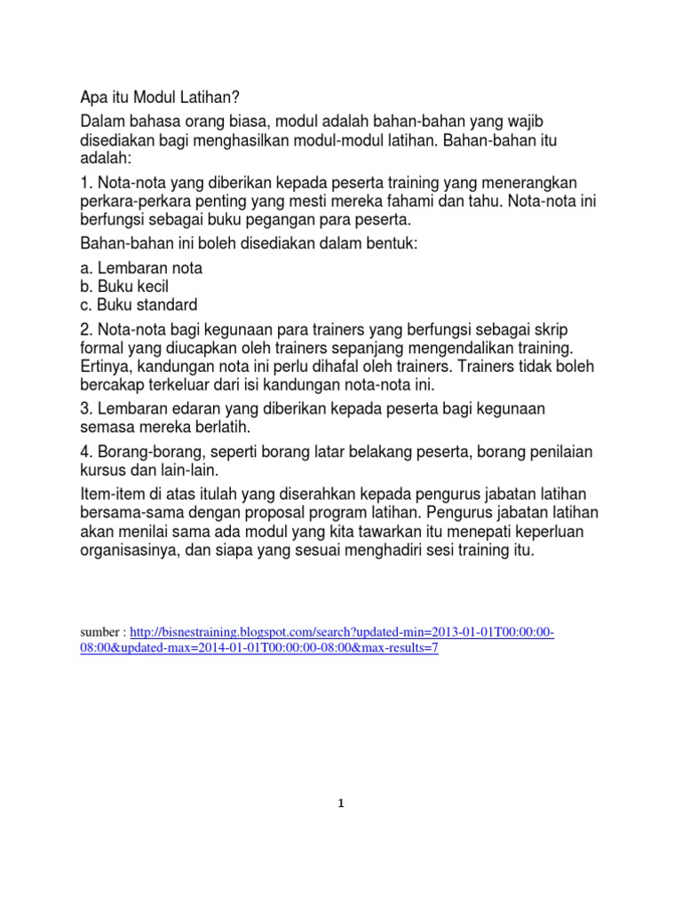 Apa Itu Modul Latihan | PDF