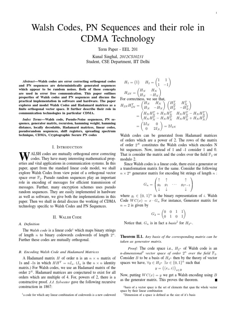 Walsh | PDF | Basis (Linear Algebra) | Algorithms