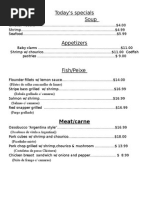 Road Kill Cafe Menu | PDF | Cooking | Food And Drink