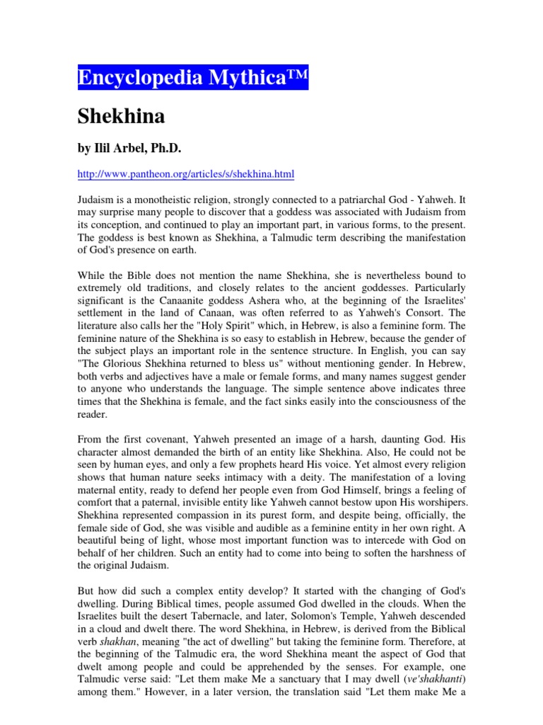 Shekhina | PDF | Yahweh | Israelites