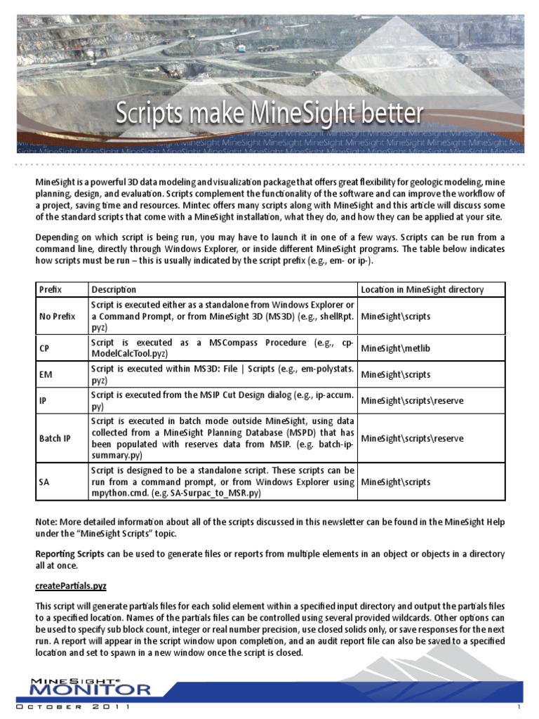 Scripts Make MineSight Better | PDF | Command Line Interface ...