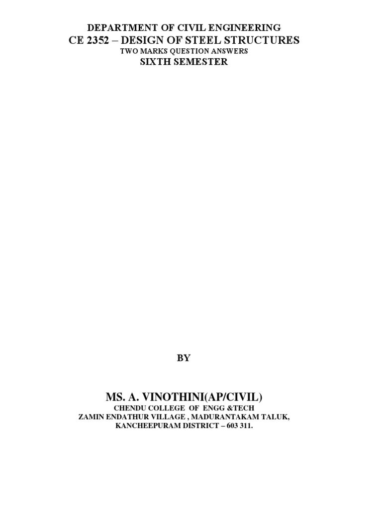 3.design of Steel Structures | PDF | Column | Truss