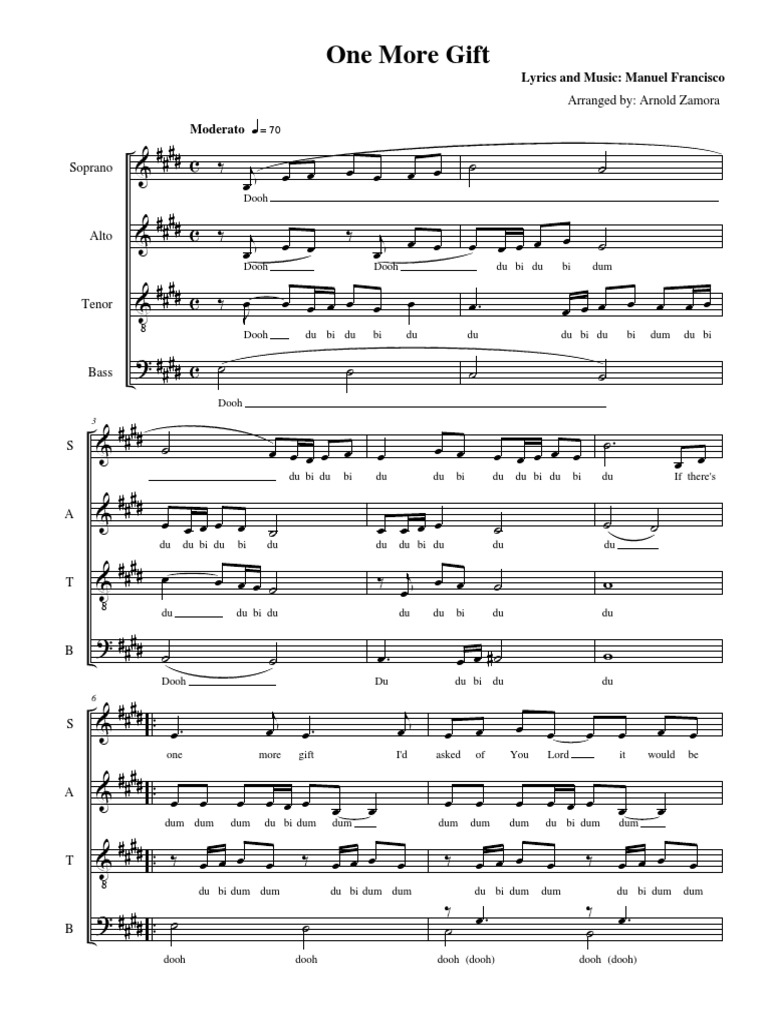 One More Gift Music Sheet PDF | PDF | Language Arts & Discipline ...