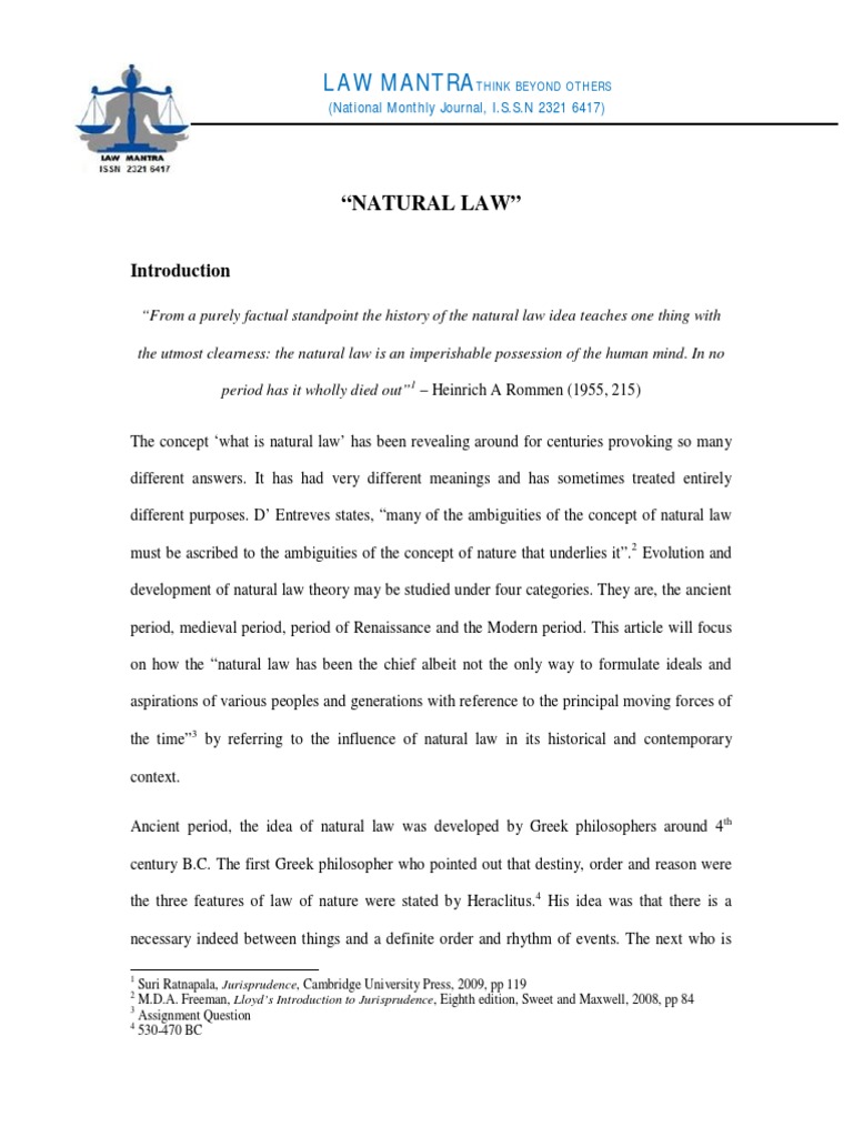 Natural Law | PDF | Jurisprudence | Natural Law