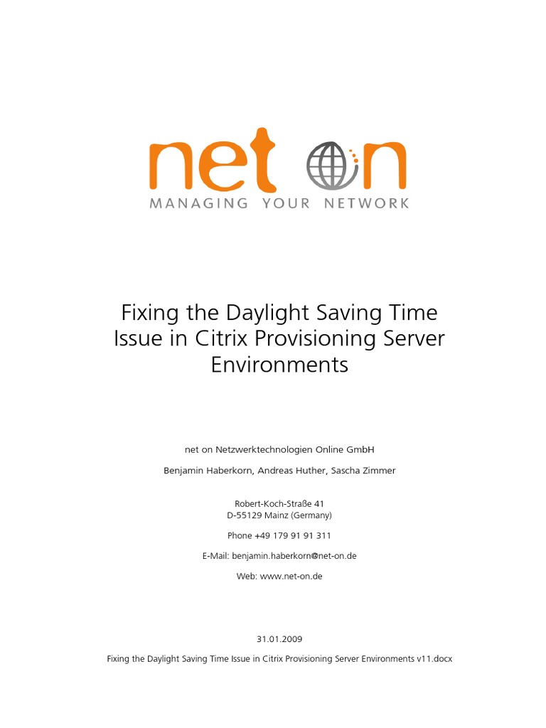 PVS Timezone Issue V1 PDF Group Policy Daylight Saving Time
