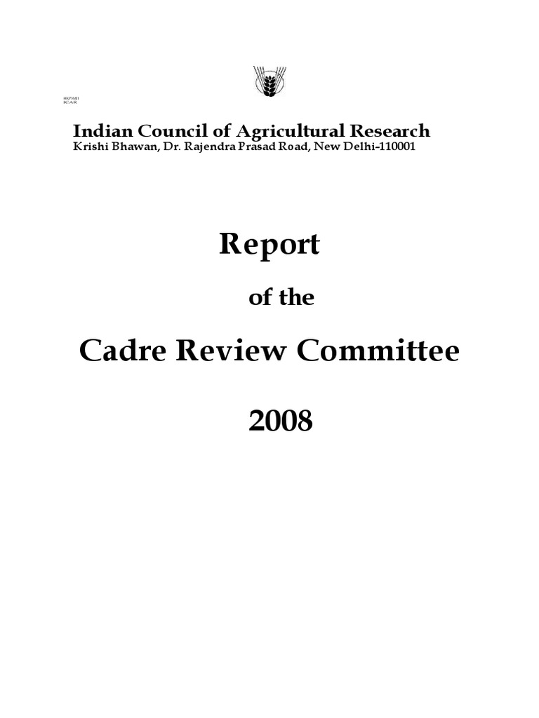 Cadre Review Committee Report 2008 | PDF | Government Of India | Secretary