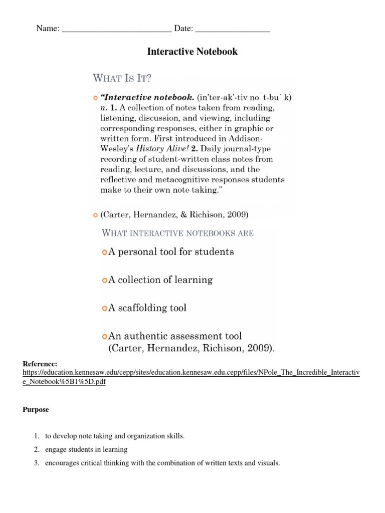 Interactive Notebook | PDF | Notebook | Teaching