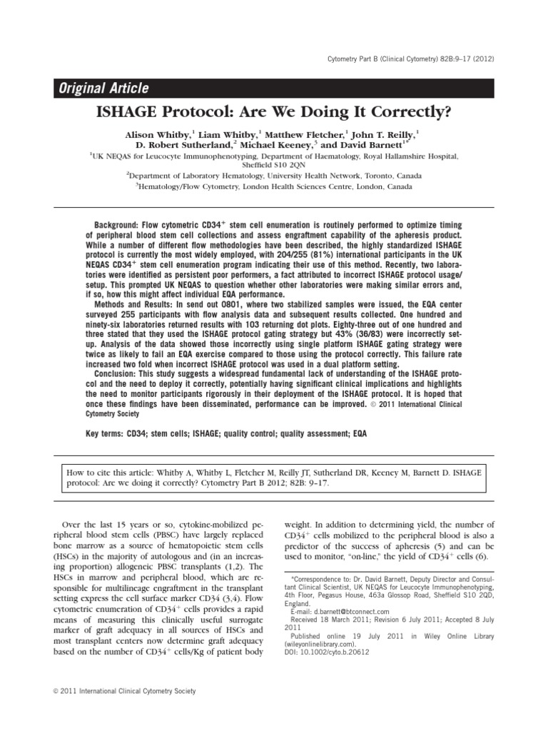 Ishage Protocol | PDF | Flow Cytometry | Percentile