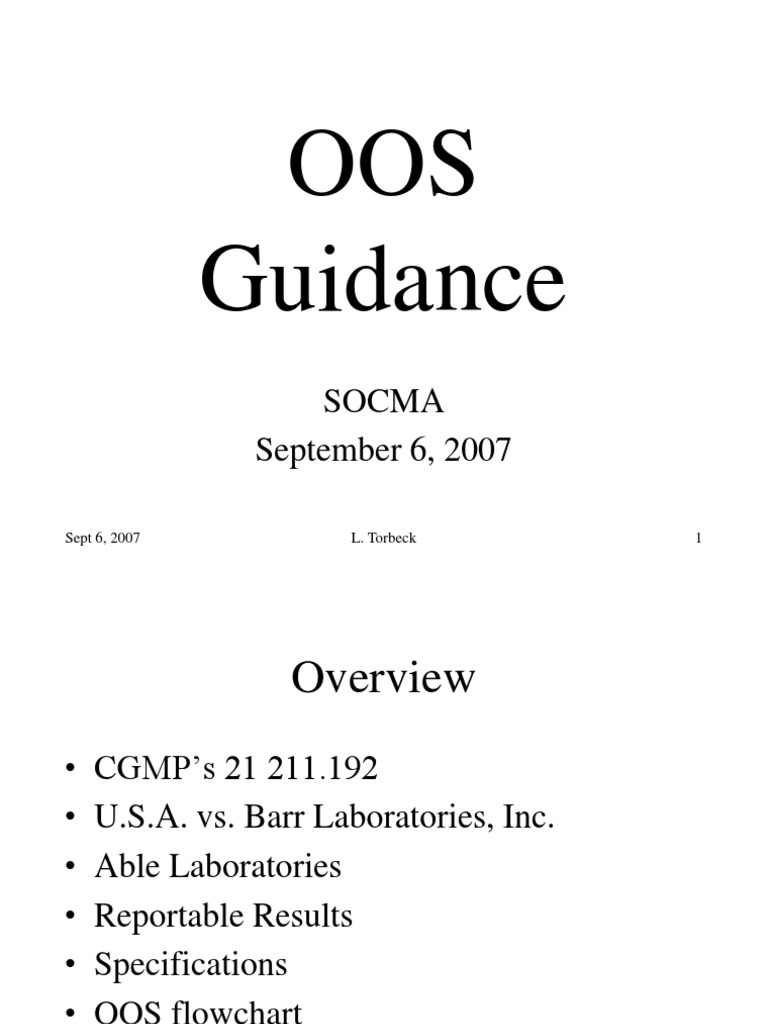 Oos Guidance | PDF | Outlier | Food And Drug Administration