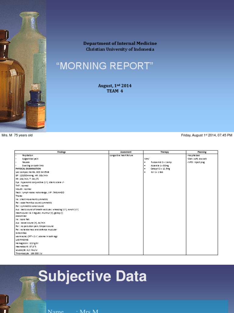 "Morning Report": Department of Internal Medicine | PDF | Thorax ...