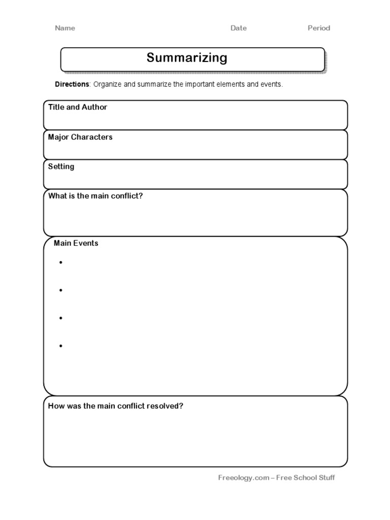 Summarizing Key Elements of Literature | PDF