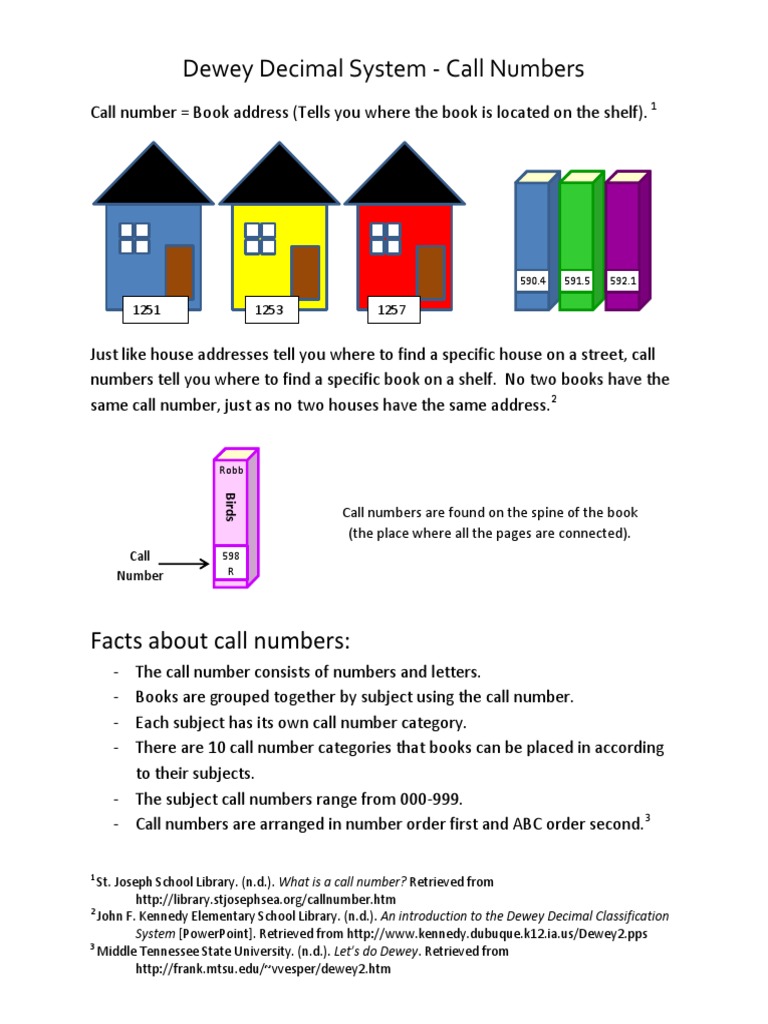 Dewey Decimal System Handout Kristi Robb | PDF | Library Cataloging And ...