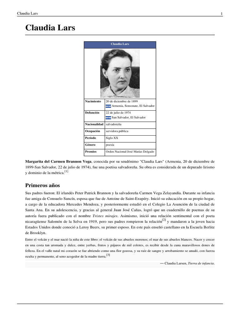 Claudia Lars | PDF | El Salvador | Poetas