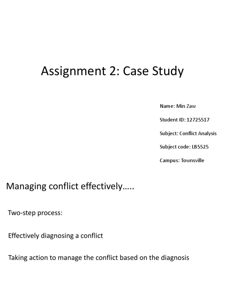 Case Study For Conflict Analysis | PDF | Negotiation | Cognition