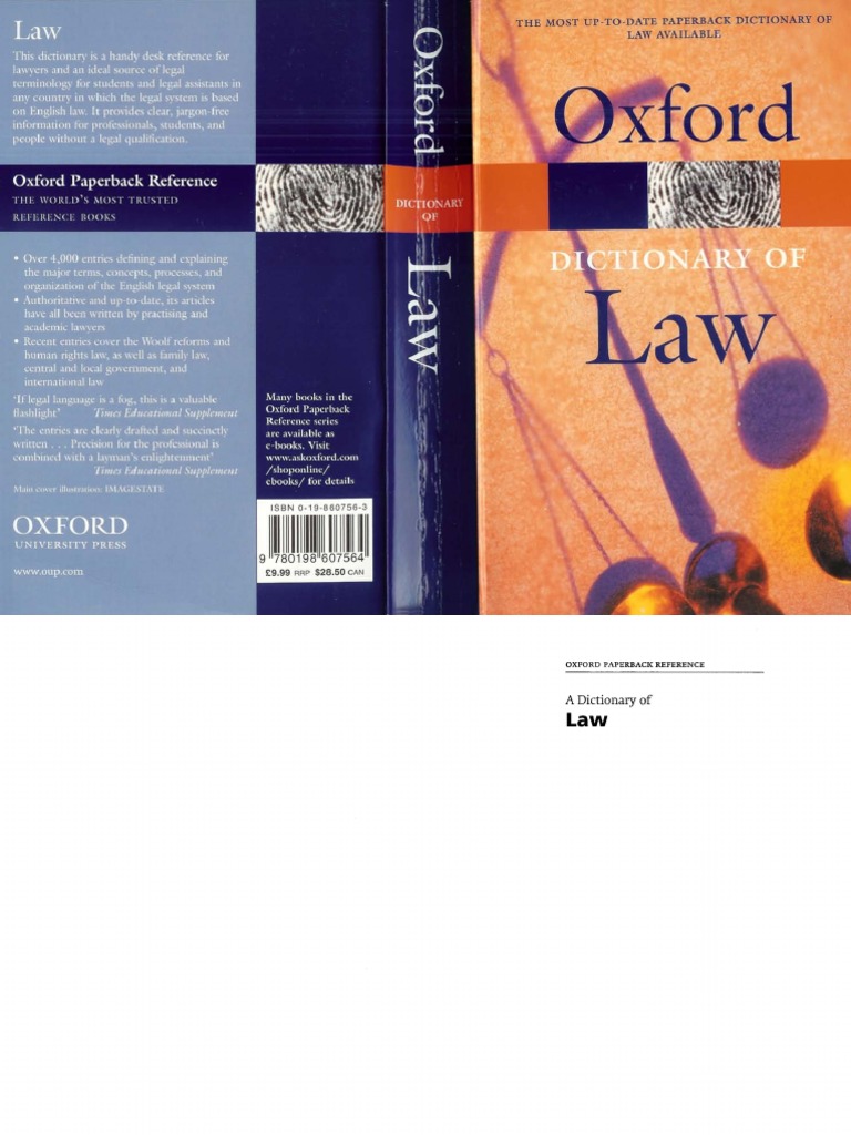 Oxford - Dictionary of Law, 2003 | PDF