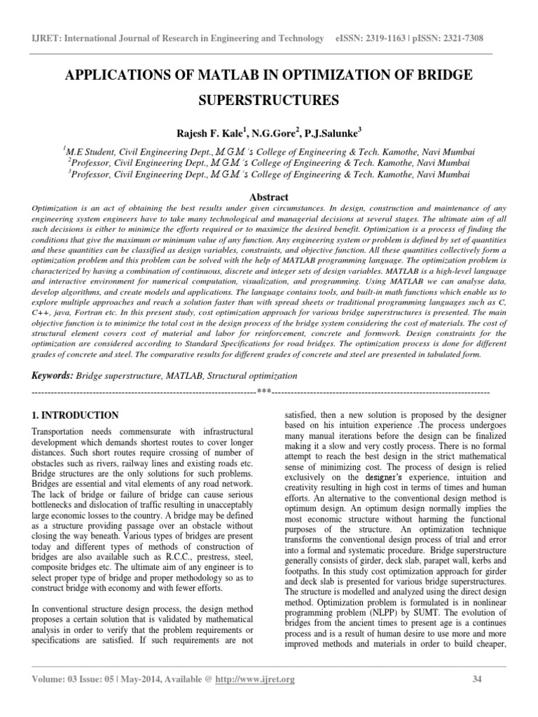 MATLAB Optimization for Bridge Design | PDF