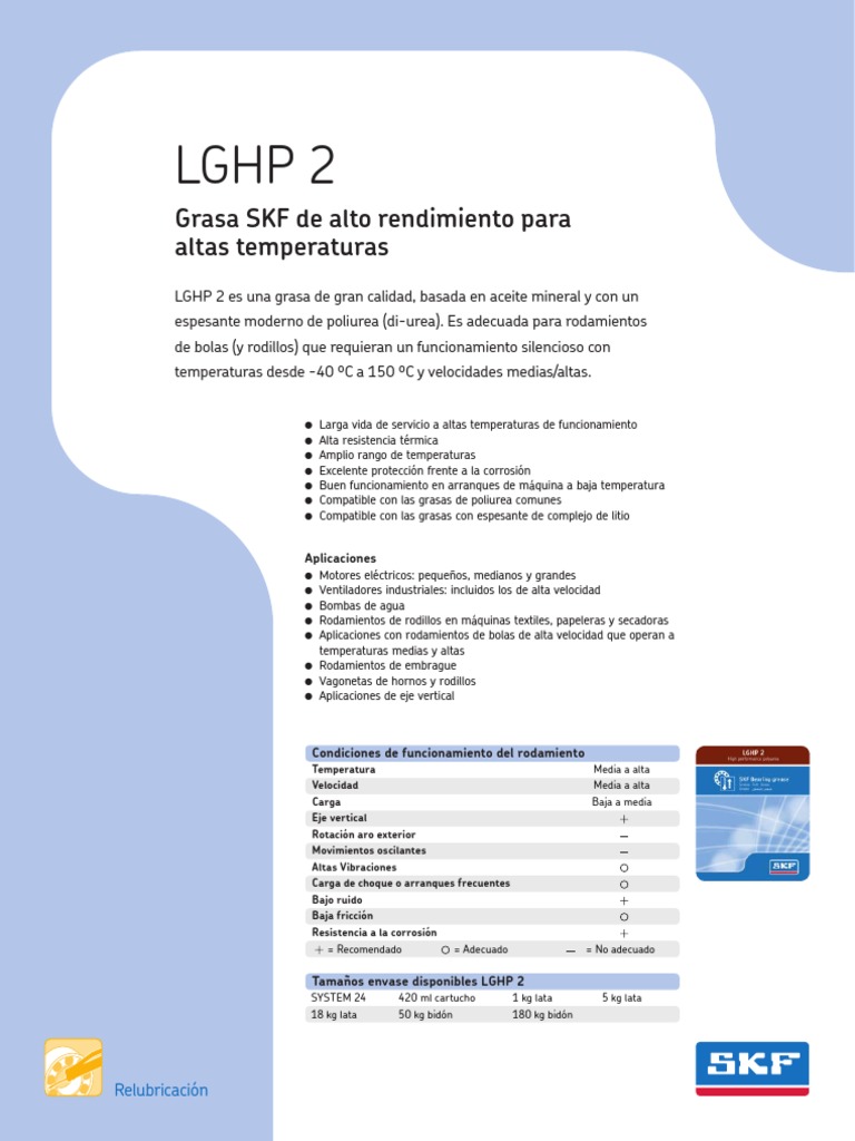 Grasa - LGHP2 Datasheet SP | PDF | Science | Ingeniería