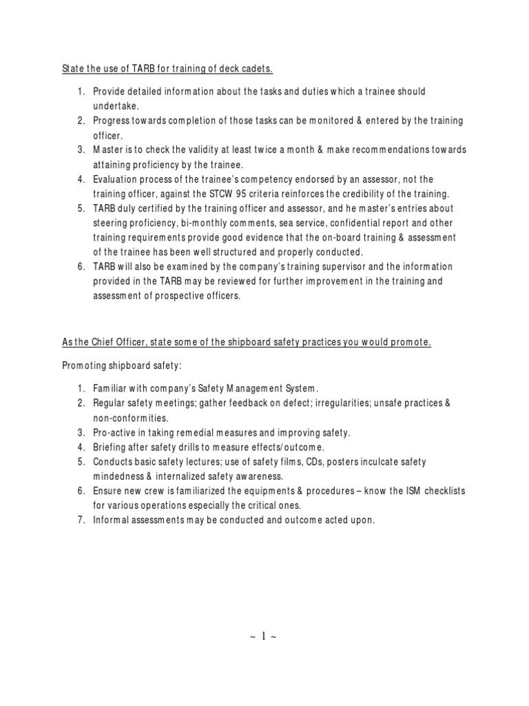 TARB Training & Ship Safety Practices | PDF | Marine Salvage | Insurance