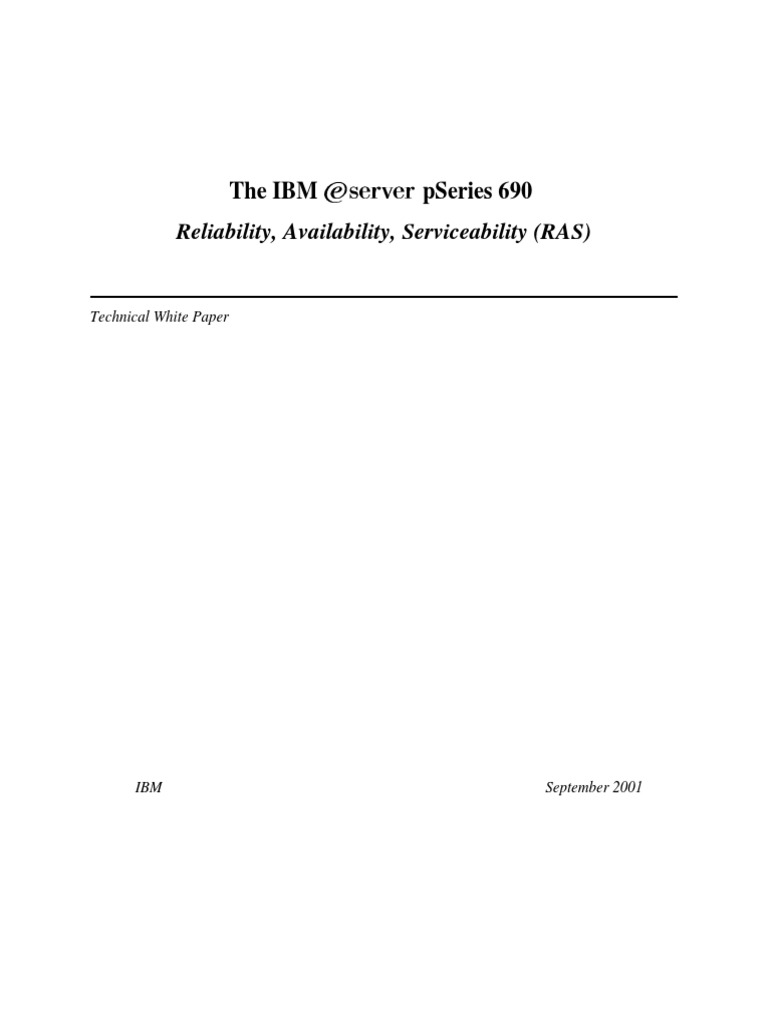 Reliability, Availability, Serviceability (RAS) : The Ibm | PDF | Cpu ...