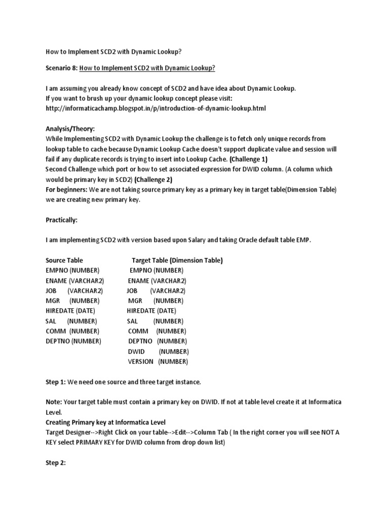 How To Implement SCD2 With Dynamic Lookup | PDF | Computer Engineering | Data