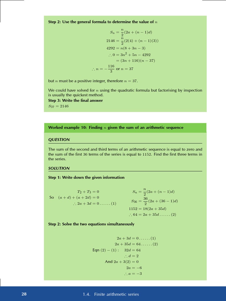 Arithmetic Sequence Problem Solving | PDF | Teaching Methods & Materials