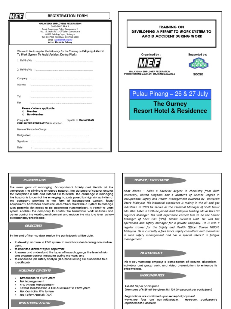 Brochure PTW | PDF | Occupational Safety And Health | Working Conditions