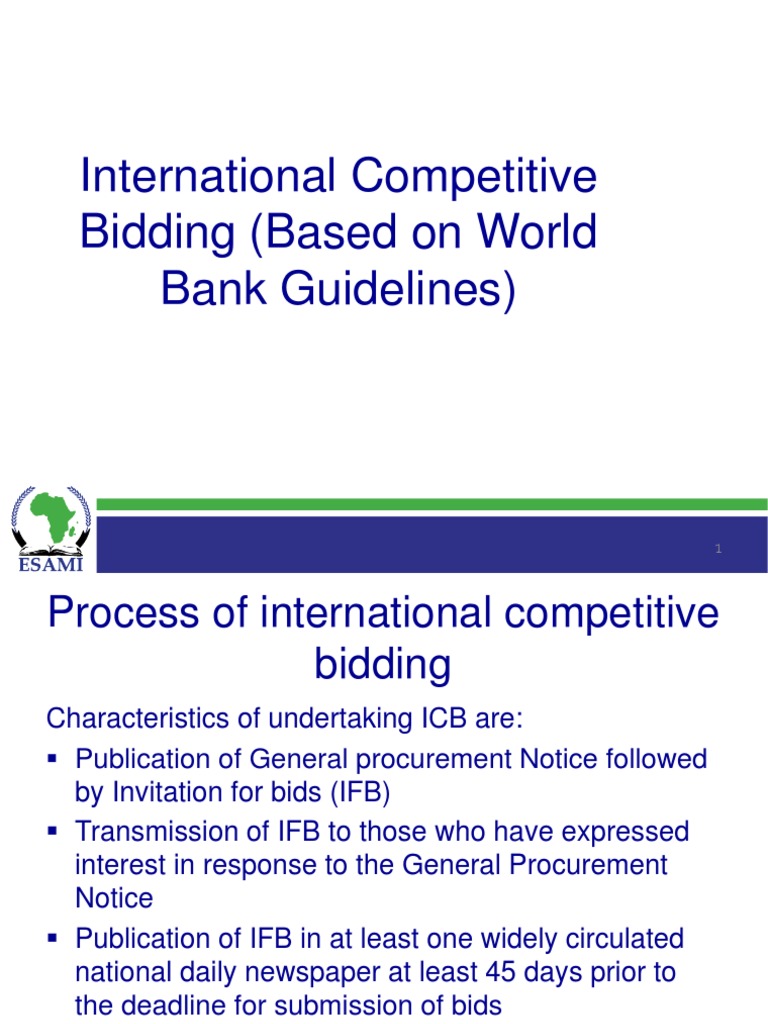 International Competitive Bidding | Procurement | Business