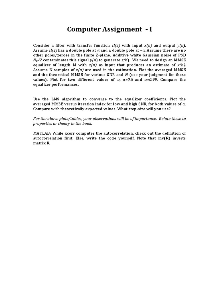 Advanced Signal Processing Task | PDF