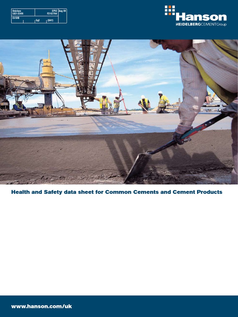 Health and Safety Data Sheet For Common Cements and Cement Products ...