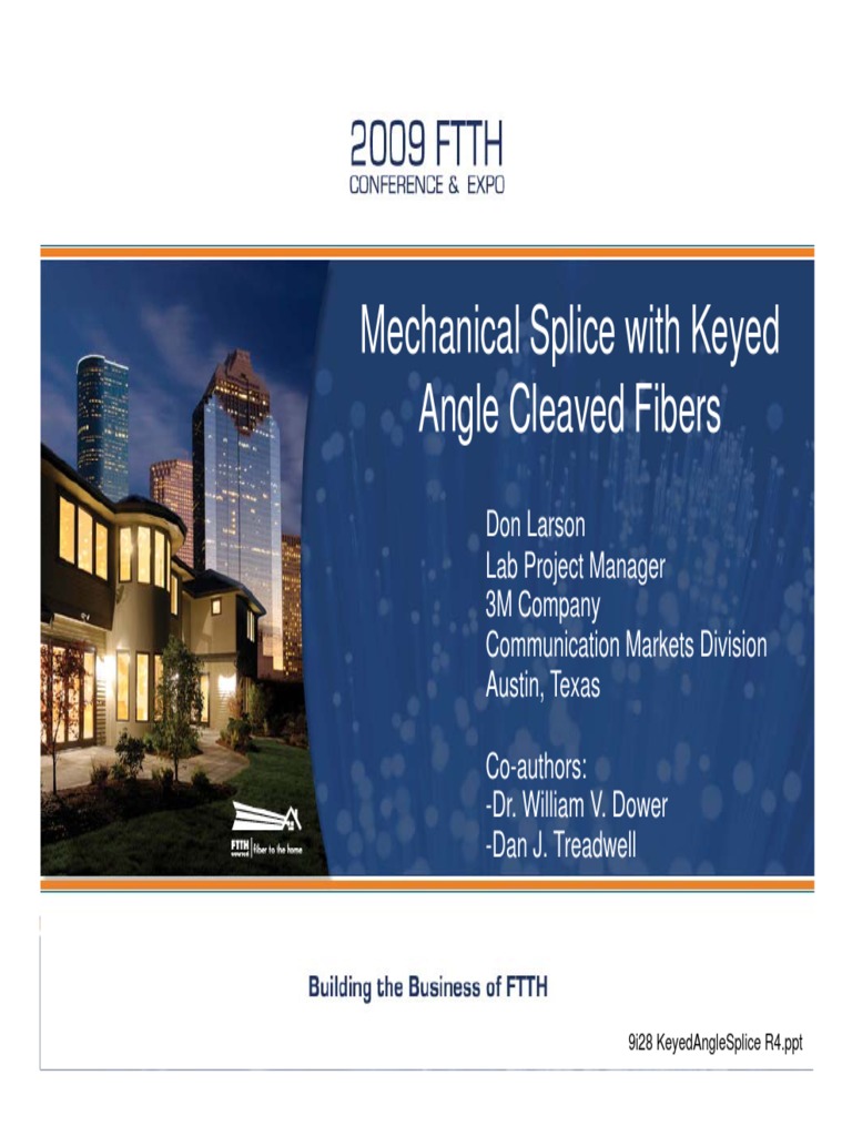 Keyed Angle Cleaved Fiber Splices | PDF | Optical Fiber ...