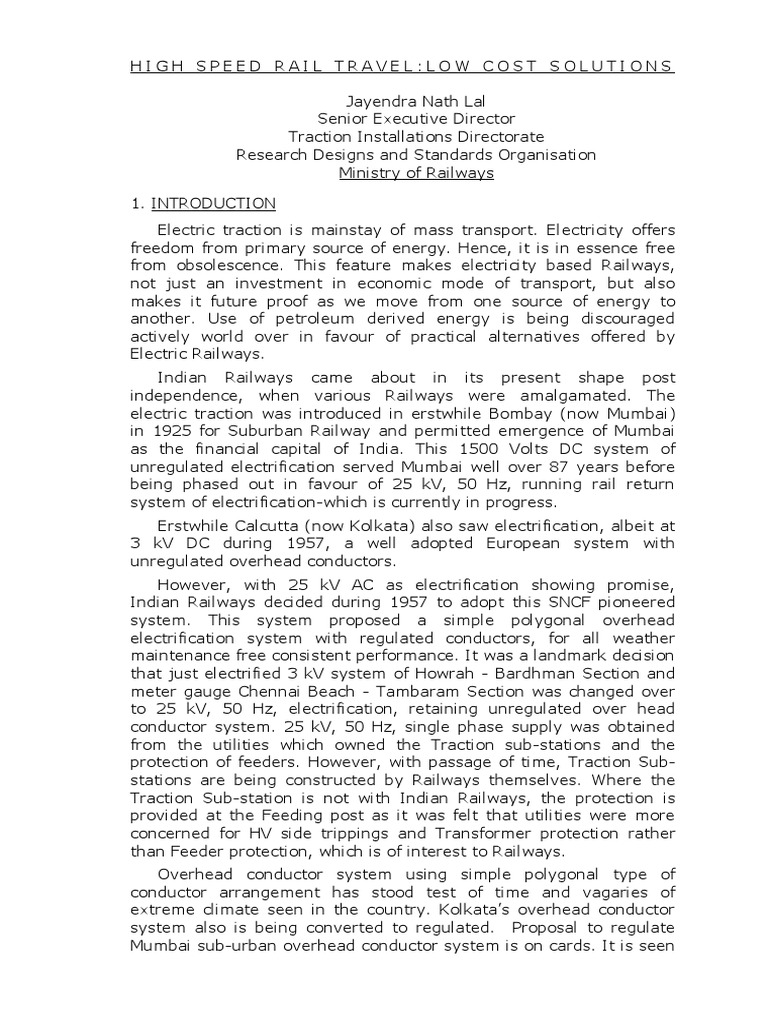 3 High Speed OHE of Indian Railways Issues, Challenges and Options - N ...