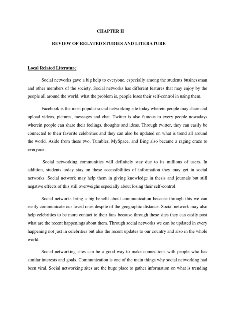 Chapter 2.review of Related Literature Social Networks | PDF | Social ...