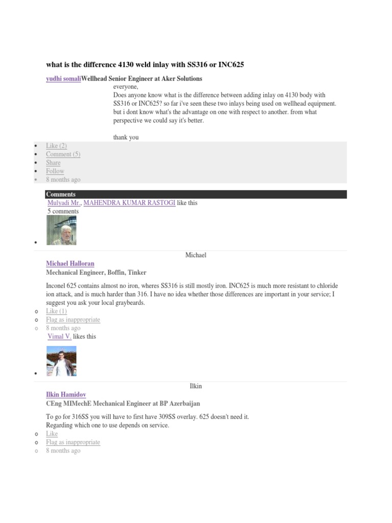 What Is The Difference 4130 Weld Inlay With SS316 or INC625: Wellhead ...