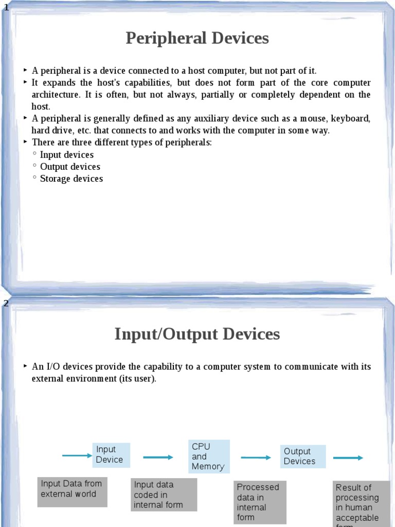 Peripheral Devices | PDF | Disk Storage | Computer Data Storage